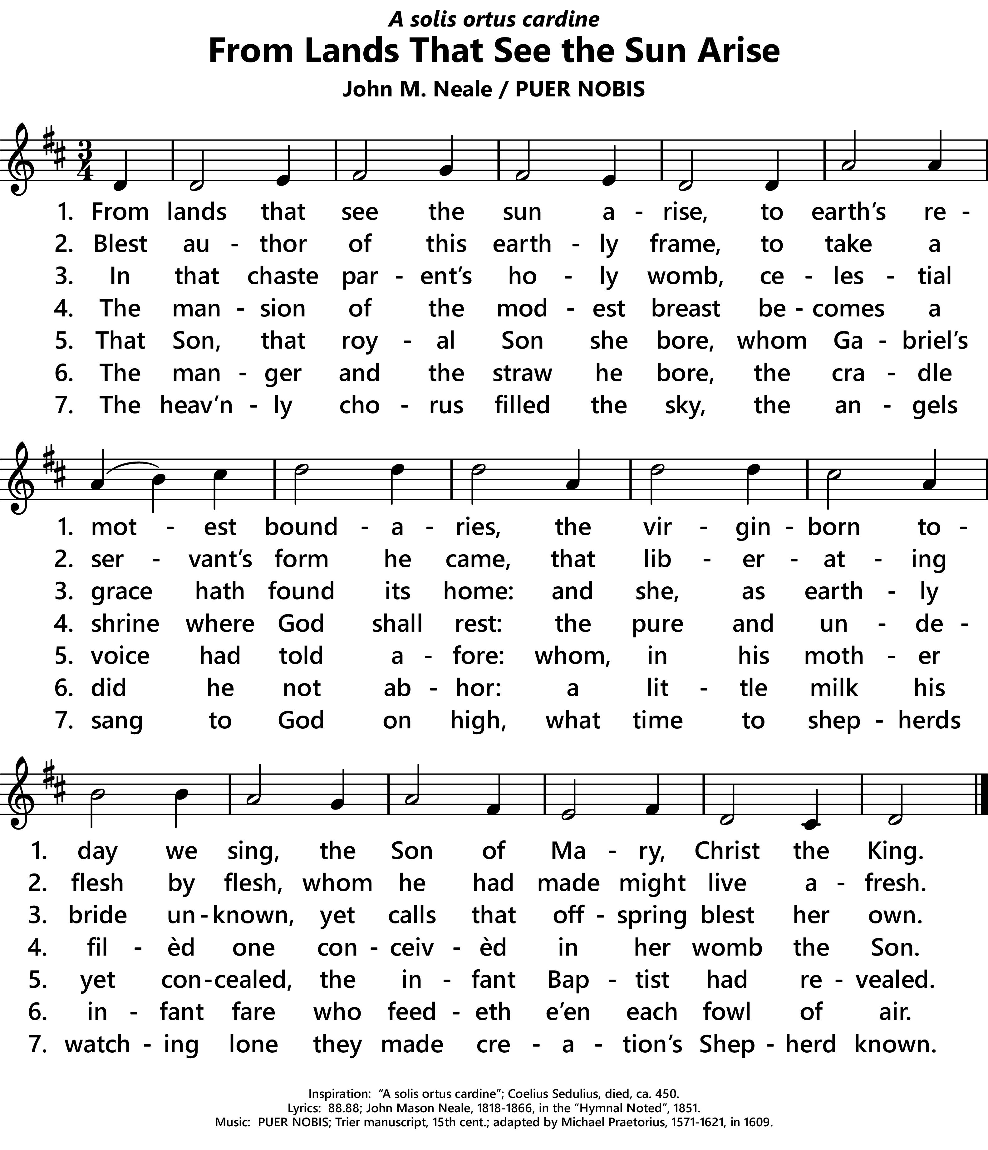 A solis ortus cardine : From Lands That See the Sun Arise